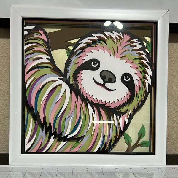 Sloth 3D Layered SVG for Cardstock/ Colorful Sloth Multilayer Cardstock ...