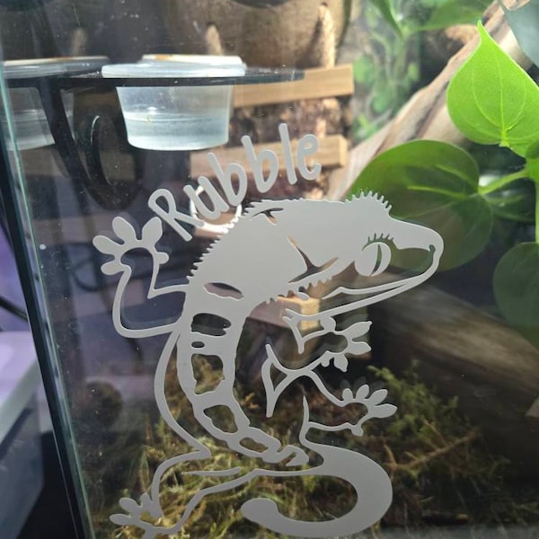 Crested Gecko Decal Customizable Enclosure Decor, Gecko Decal, Reptile ...