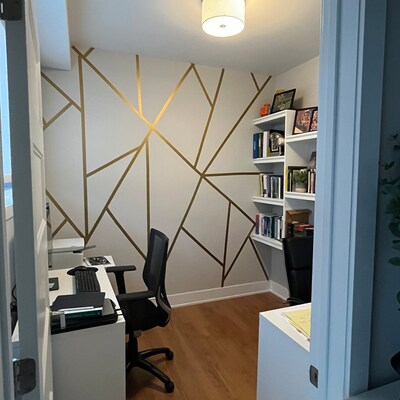 Gold Silver Wall Decal Geometric Line Wall Sticker Peel and Stick ...
