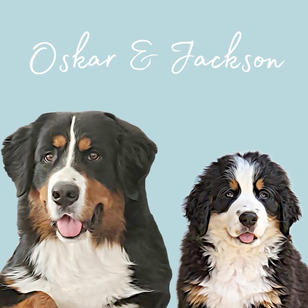 Custom Pet Portraits Using Pet Photo Personalized Digital Dog Portraits ...