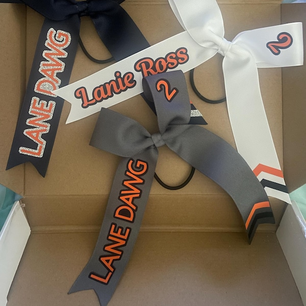 Cheer Game Day Long Tail Hair Bow, Personalized With Your Team Colors ...