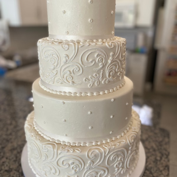 Four Tier Swirl and Dot Faux/fake Wedding Cake - Etsy