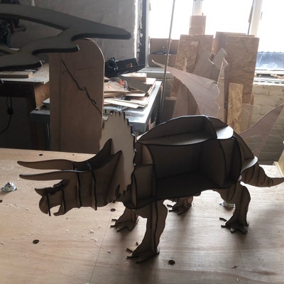 TRICERATOPS SHELF Dxf Plan Laser Cutting File, Dinosaur Home Decor ...