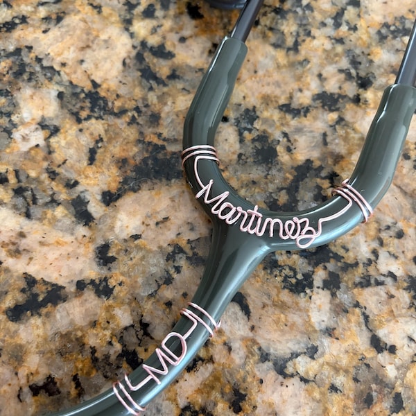 Personalized Stethoscope Name Tag AND Credential Tag | Wire Medical ...