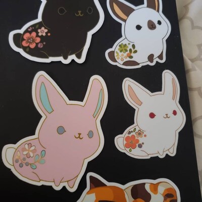 Vinyl Sticker Black Rabbit - Etsy