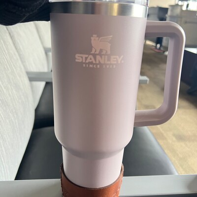 Personalized Stanley Tumbler Stanley Cup Leather Sleeve Name Tag ...