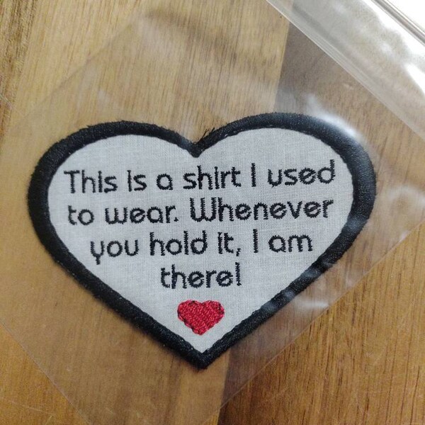 Embroidered Memory Patch Heart: Pre-made Memorial Patch for Pillows ...