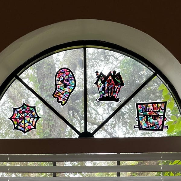 Halloween Suncatcher Arts and Crafts Kit for Kids - Halloween Themed ...