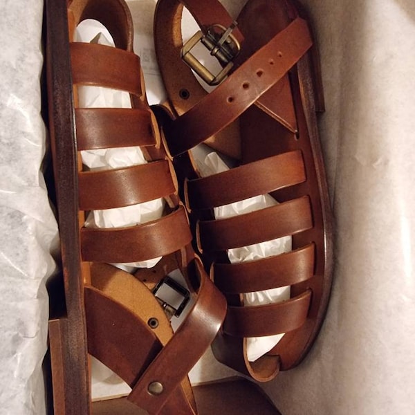 Handmade Barefoot Sandals in Leather and Leather Made in Italy, Man ...