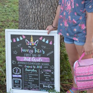 Unicorn Back to School Sign Printable First Day of School Sign ...