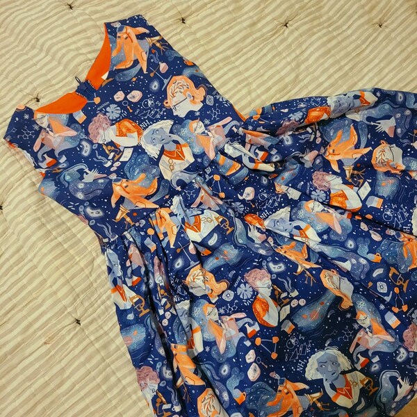 Glow in the Dark Cosmic Girls Dress, STEM, Galaxy, Moon, Stars, Space ...