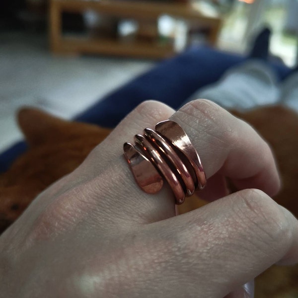Pure 100% Copper Wrap Ring, Arthritis Thumb Ring, Solid Copper Ring ...