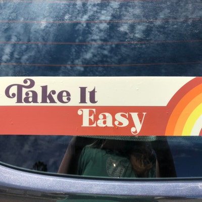 Take It Easy Bumper Sticker,bumper Sticker,70's Bumper Sticker, Retro ...