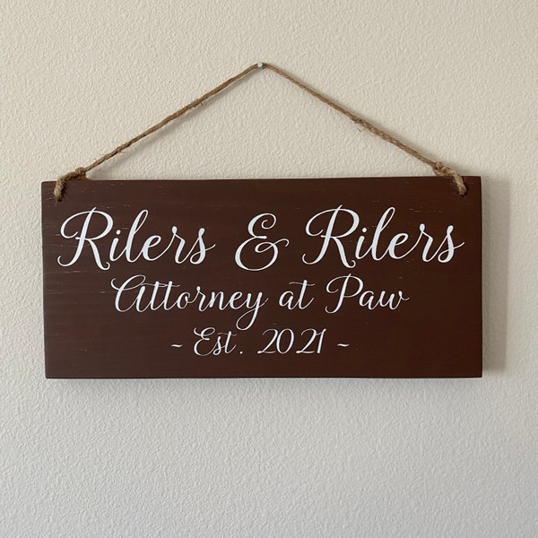 Custom Rustic Minimalist Hanging Sign. Hand Painted. Sustainable ...