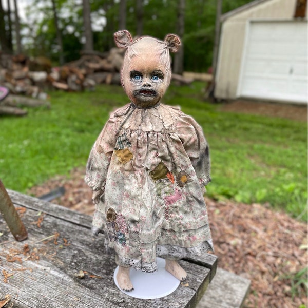 Creepy Doll Dark Art Disturbing Girl Doll Spooky Zombie Dollz Original ...
