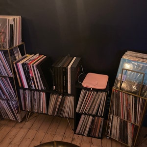 Vinyl Record Storage, Triple Deck LP Album Mobile Cart, Holds 180 360 ...