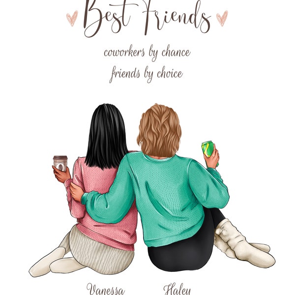 Best Friend Personalized Print, Custom Friend Prints, Best Friends Gift ...