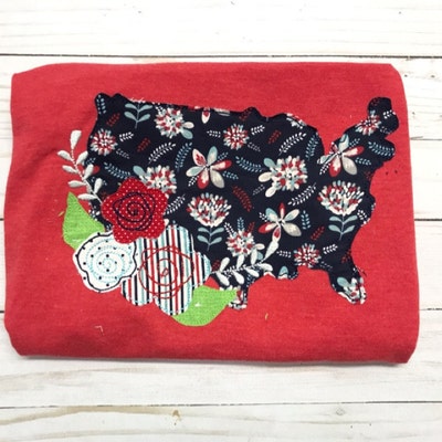 USA Machine Applique Design, Fourth of July Applique, Independence Day ...