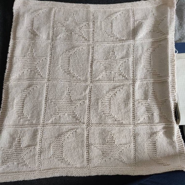 Knitting Pattern, Moon and Star Blanket, PDF, Instant Download, Baby ...
