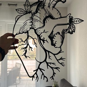 Anatomical Heart Tree Wall Art, Medical Office Decor, Wood Wall Hanging ...