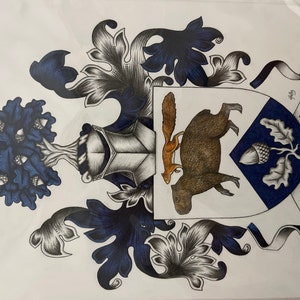 A4 Size 12x8 Custom Coat of Arms Commission From Description/image Full ...