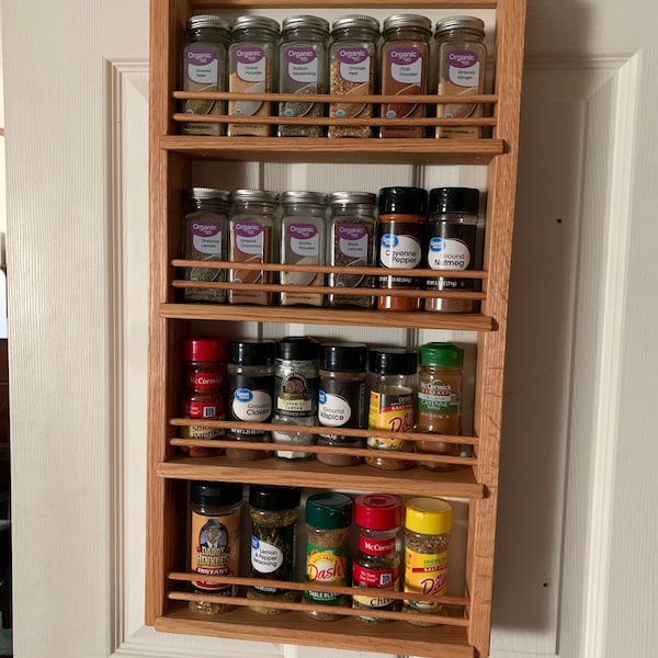 Oak Wooden 4-shelf Classic Spice Rack - Etsy