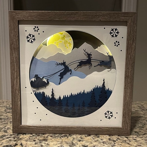 3D Santa Svg - Shadow Box Svg, Christmas Svg, Layered Svg - Etsy