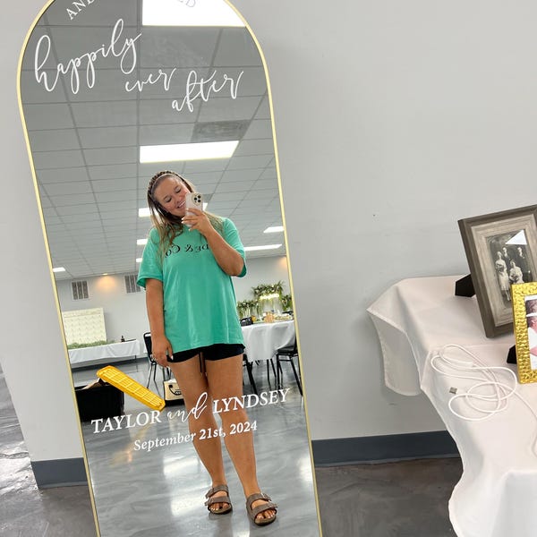 Happily Ever After Wedding Sign Mirror Decals and Stickers, Custom and ...