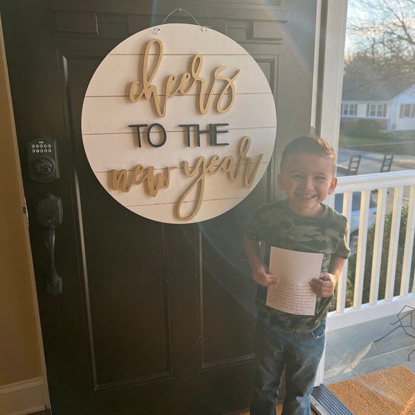 Cheers to the New Year - HAPPY New Year - Celebration Door Hanger ...