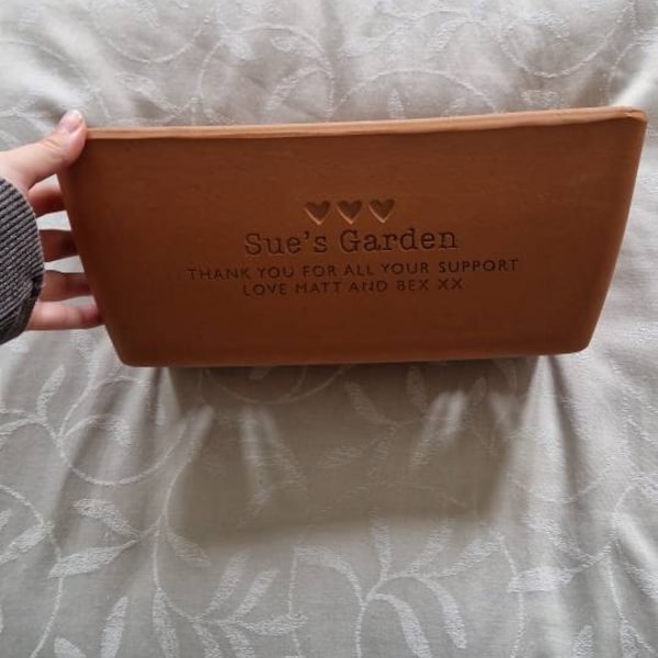 Custom Engraved Message Terracotta Window Pot, Personalised Gift ...
