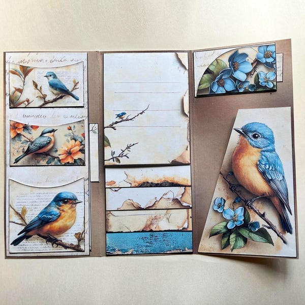 Peacock Pages, Royal Blue, Digital Paper, Watercolours, Bright Blue ...