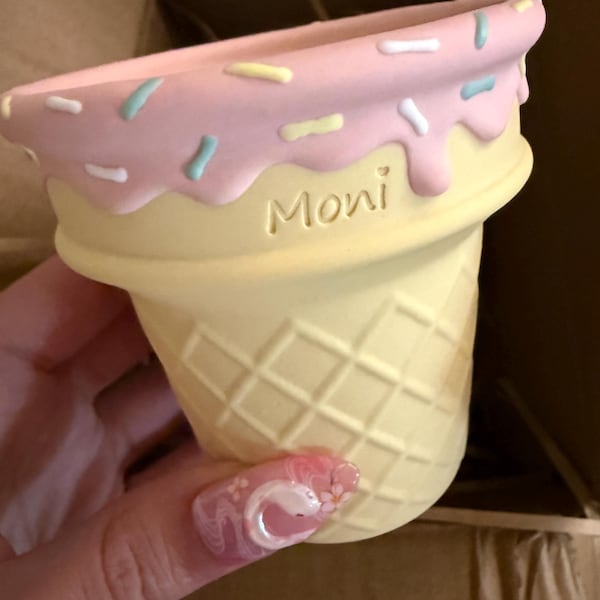 Handmade Ceramic Ice Cream Cone Planter: Sweet Succulent Pot - Etsy