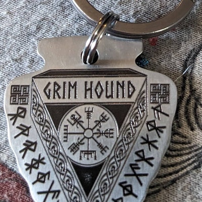 Nordic Viking Dog Tag, Norse Viking Runes Keyring, Tribal Celtic Aztec ...