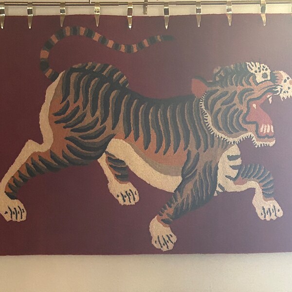 Handmade Tibetan Tiger Hand Tufted Rug Animal Print 100% Woolen Area ...
