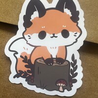 Mushroom Friend on a Log Sap Stickers Cute Decal Cut - Etsy Canada