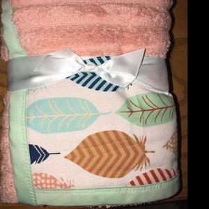 Bird Themed Baby Bathing Apron, Coral and Lime Green. Perfect Baby ...