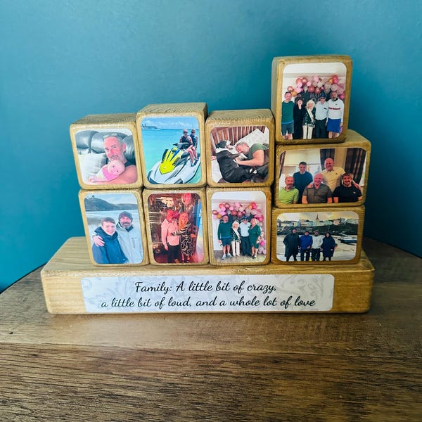 Stacking Photo Blocks Set - Photo Gift, Wooden Photo Block - Etsy UK