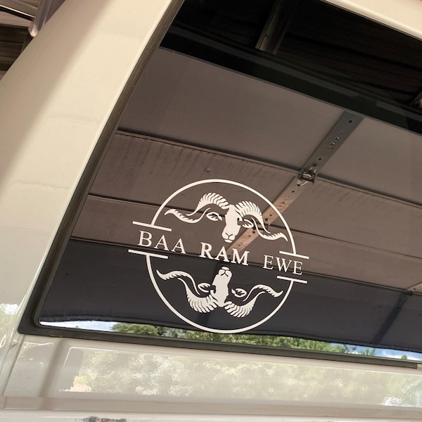 Baa Ram Ewe Sheep Decal - Bah Ram Ewe, Ram Decal, Country Decal, Farm ...