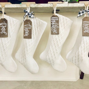 Hand Lettered Personalized Christmas Stocking Tags Customized | Etsy