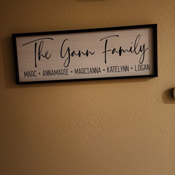 Personalized Family Name Sign Custom Framed Wood Sign With Last Name ...