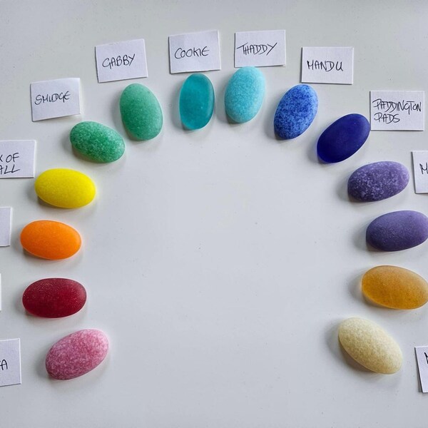 9 Seaglass Feel Memory Pebbles Encasing Ashes, Fur, Hair, or Sand ...