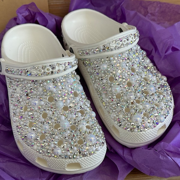 Luxury Bedazzled Wedding Crocs: Personalized Crystal Shoes - Etsy