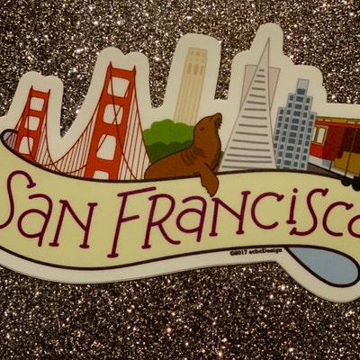San Francisco Skyline Vinyl Sticker / SF California Sticker / Cool ...