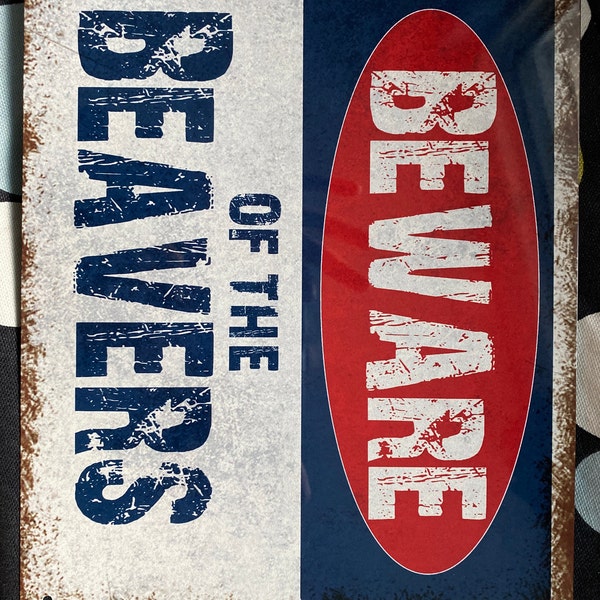 Personalized Beware Sign Any Text Name Vintage Enamel Metal TIN SIGN ...