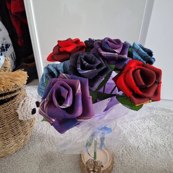 Love of Scotland Tartan Stem Rose - Etsy