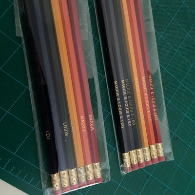 Personalized Pencil Set Custom Pencils Engraved With Foil Stamped Gift ...