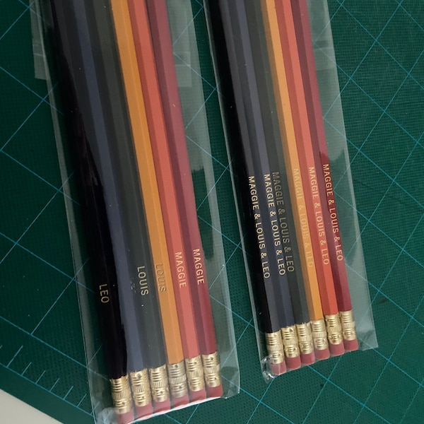 Personalized Pencil Set - Custom Pencils Engraved With Foil Stamped ...