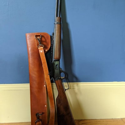 Mahogany Leather Model 94 Lever Action Rifle Scabbard, Rifle Carrier ...