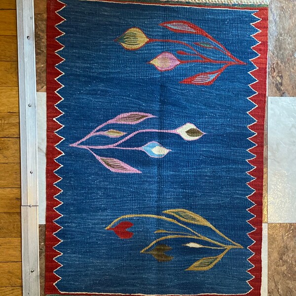 South Western Rustic Navajo Rug, Vintage Carpet, Hand Woven Native ...