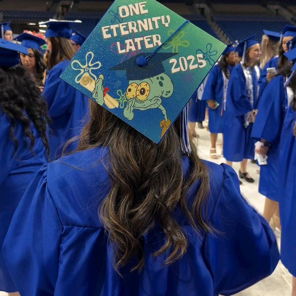 READY TO SHIP Squidward Glitter Grad Cap Topper “one Thousand Years ...